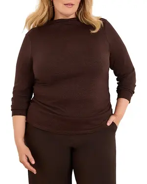 NIC+ZOE PLUS Everyday Sparkle Ruched Top - Java
