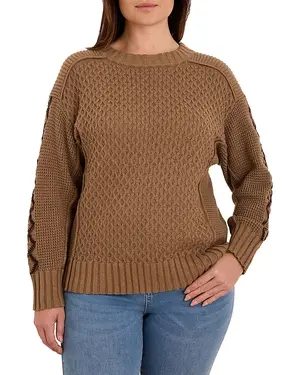 NIC+ZOE Criss Cross Mixed Stitch Sweater