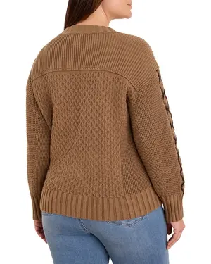 NIC+ZOE Criss Cross Mixed Stitch Sweater