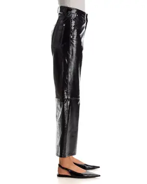 FRAME The Patent Leather High Rise Swing Jeans