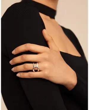 UNODE50 Sterling -plated Curvilinear Ring