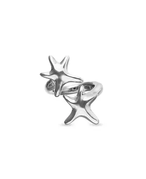 UNODE50 Tone Double Star Ring - Silver