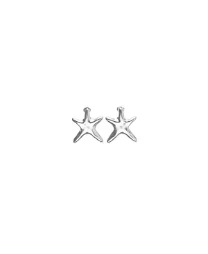 UNODE50 Medium Tone Star Earrings - Silver