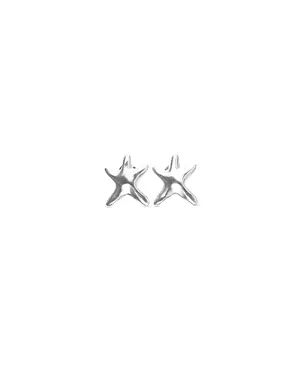 UNODE50 Small Tone Star Earrings - Silver