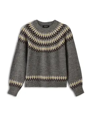 WHISTLES Fair Isle Round Neck Sweater