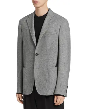 Zegna Melange Trofeo Wool & Cashmere Blazer - Gray