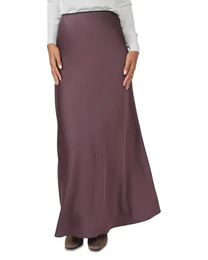 POINT Satin A Line Slip Skirt - Berrywine