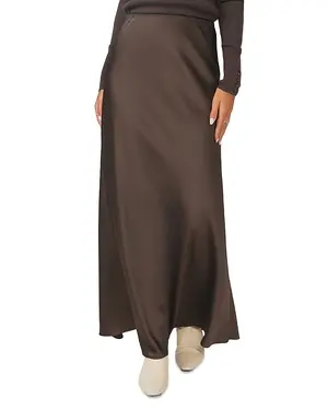 POINT Satin A Line Slip Skirt - Chocolate