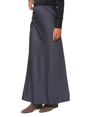 POINT Satin A Line Slip Skirt - Navy
