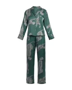 MIDNIGHT BAKERY Satin Long Sleeve Pajama Set