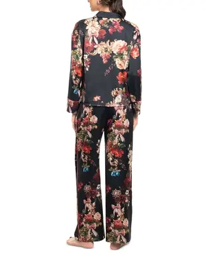 MIDNIGHT BAKERY Satin Long Sleeve Pajama Set