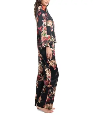MIDNIGHT BAKERY Satin Long Sleeve Pajama Set