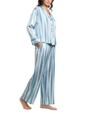 MIDNIGHT BAKERY Satin Long Sleeve Pajama Set