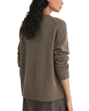 REISS Mari Wool & Cashmere V Neck Sweater - Dark Neutral