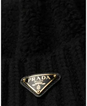 Prada Fleece And Wool Beanie - Black