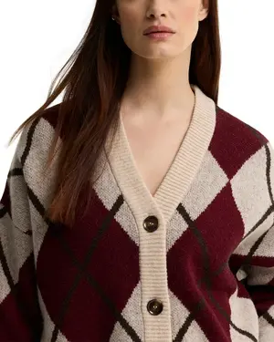 Barbour Harleigh Argyle V Neck Cardigan