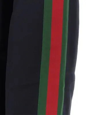 Gucci Web Detail Cotton And Silk Hoodie - Blue