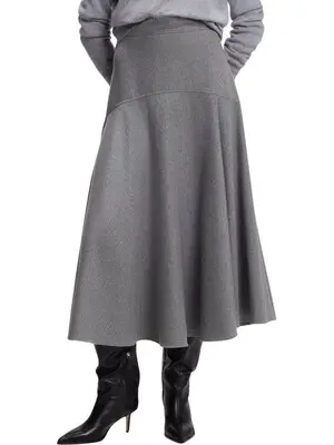 BOSS A-line Skirt In Melange Flannel