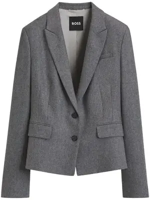 BOSS BOSS Slim-Fit Blazer In Melange Flannel
