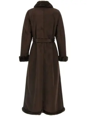 Ralph Lauren Faux-shearling Trimmed Belted Coat