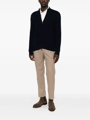 EMPORIO ARMANI Wool Zipped Cardigan - Blue