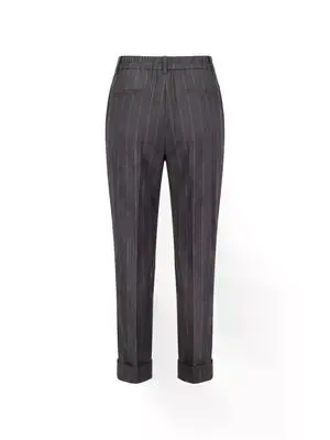 Peserico Pinstripe-pattern Turn-up Trousers