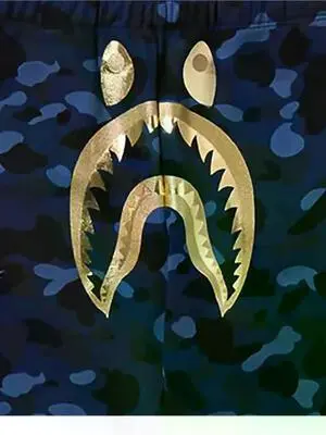A BATHING APE Color Camo Shark Track Pants - Blue