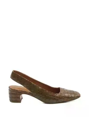 By Far Danielle Croc-effect Slingback Pumps