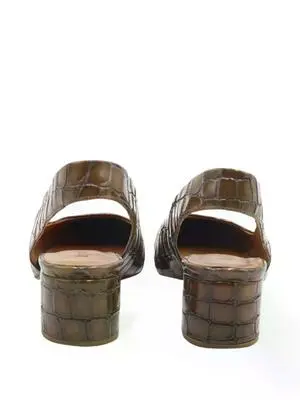 By Far Danielle Croc-effect Slingback Pumps