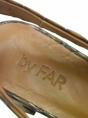 By Far Danielle Croc-effect Slingback Pumps