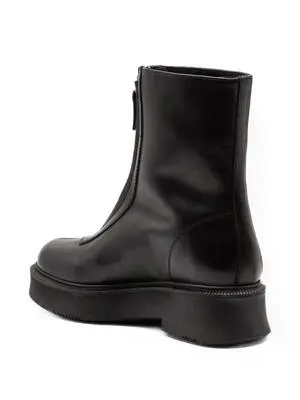 Archive Front-zip Platform Ankle Boots - Black