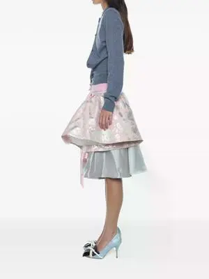 AUGUST BARRON Bow-detail Layered Midi Skirt