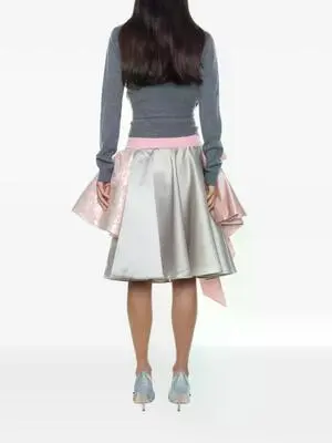 AUGUST BARRON Bow-detail Layered Midi Skirt