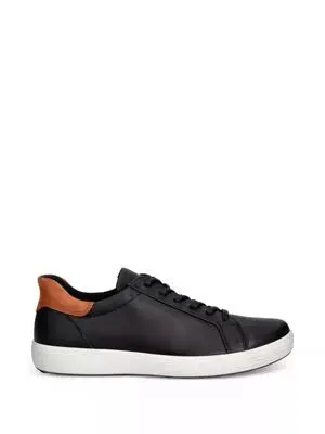 Ecco Soft 7 Leather Sneakers - Black