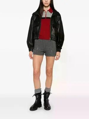 TWINSET Sequin-embellished Ribbed Shorts