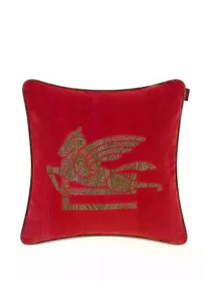 Etro Pegaso Embroidery Corduroy Cushion - Red