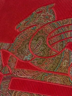 Etro Pegaso Embroidery Corduroy Cushion - Red