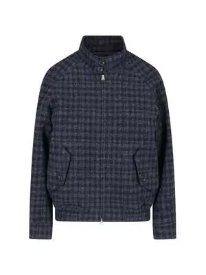 DUNST Plaid Wool Zip Jacket