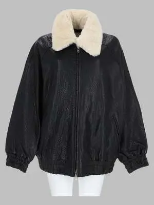 STAND STUDIO Collar Lamb Leather Jacket