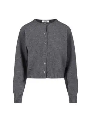 LOW CLASSIC Cropped Button-front Wool Cardigan