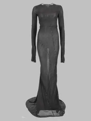 Rick Owens Style Draped Midi Dress - Black