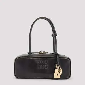 MIU MIU Miu Beau Mini Leather Handbag - Brown