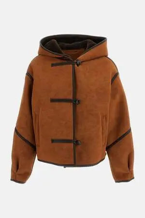 STAND STUDIO Fia Faux Shearling Hooded Jacket - Multicolor