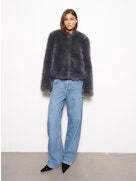 STAND STUDIO Halle Faux Fur Jacket - Multicolor