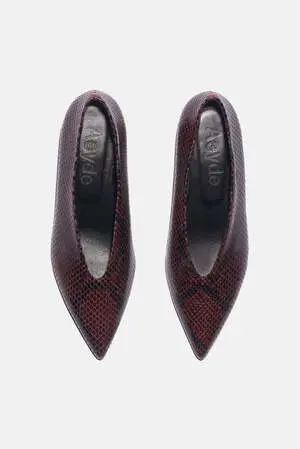 AeydĒ Clara Snake Print Pumps