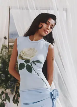 TYLER MCGILLIVARY Dover Floral Jersey Tank