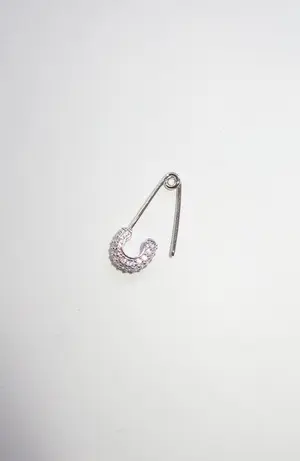 RIMOR JEWELRY Safety Pin Earring - Silver