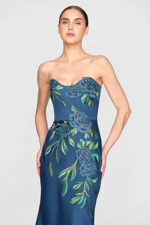 Theia Emmeline Embroidered Dress