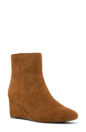 Blondo Blithe Waterproof Leather Wedge Bootie - Camel Suede