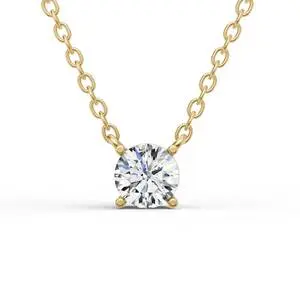 SEREIA OFFICIAL 14k Gold 0.5 Ct Lab Grown Round Sereia Shape Diamond Pendant Yellow Gold - Silver